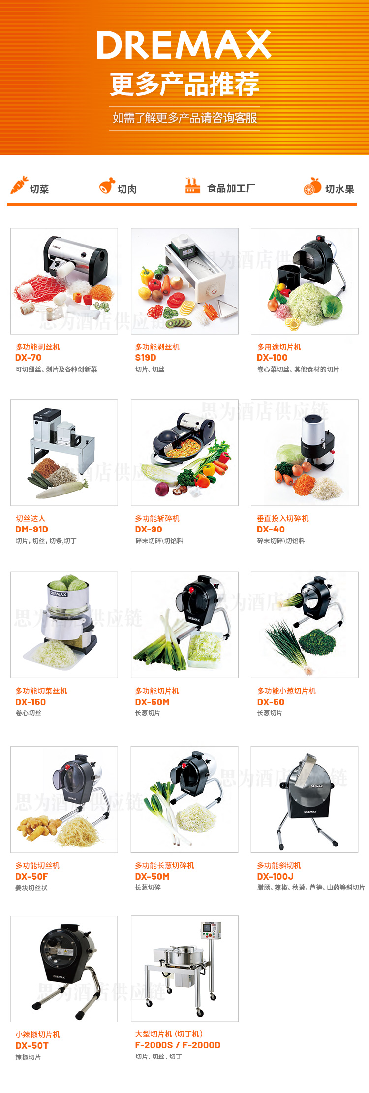 日本道利马可丝 Dremax 动葱丝机进口葱丝机 DX-88P - 深圳思为酒店供应链有限公司