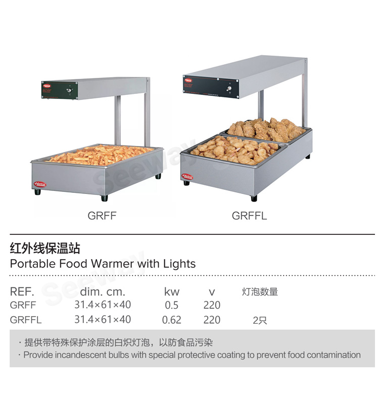 美国HATCO赫高食品保温站薯条油炸鸡翅台式保温灯便携式GRFF Portable Food Warmer with Lights - 深圳思 ...